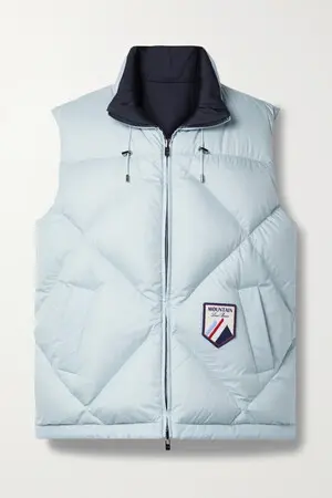 Loro Piana Silas Reversible Hooded Quilted Shell Down Gilet - Blue
