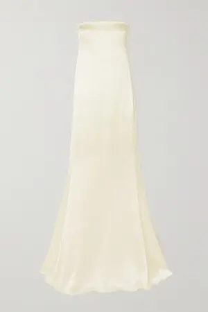 Saint Laurent Strapless Silk-satin Gown