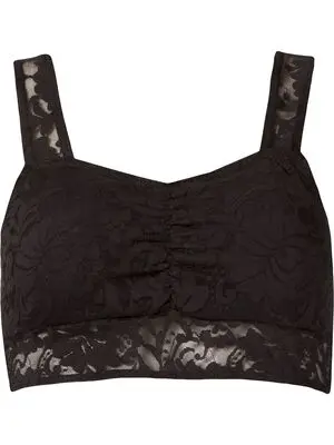 AMIR SLAMA Lace-design T-shirt Bra - Black