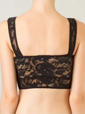 AMIR SLAMA Lace-design T-shirt Bra - Black