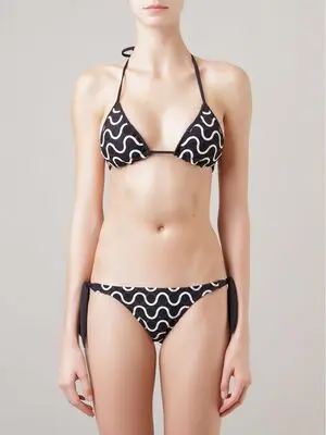 AMIR SLAMA Swirl-print Two-piece Bikini Set