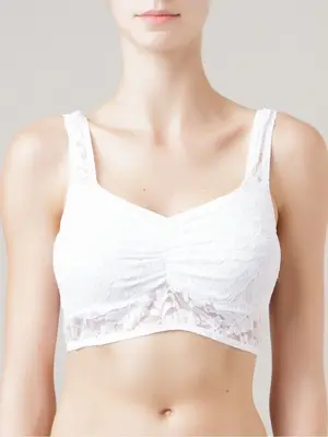 AMIR SLAMA Lace-design T-shirt Bra - White