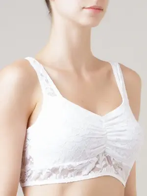AMIR SLAMA Lace-design T-shirt Bra - White