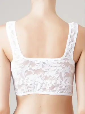 AMIR SLAMA Lace-design T-shirt Bra - White