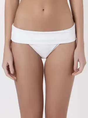 AMIR SLAMA Foldover Bikini Bottom - White