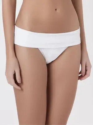AMIR SLAMA Foldover Bikini Bottom - White
