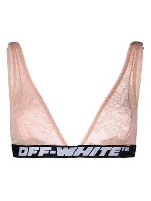 Off-White Logo-jacquard Triangle Bra - Neutrals