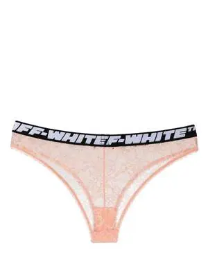 Off-White Logo-waistband Lace Briefs
