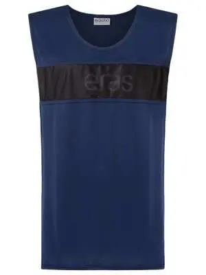 AMIR SLAMA X Erasmo Logo Tank T-shirt - Blue