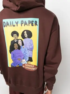 DAILY PAPER Graphic Print Cotton Hoodie