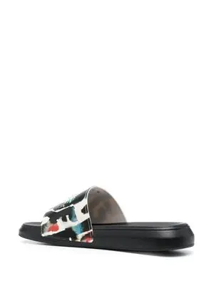 Alexander McQueen Graphic Logo Slides - Black