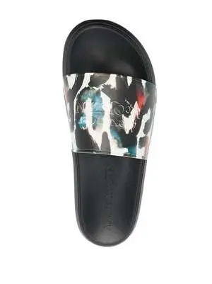 Alexander McQueen Graphic Logo Slides - Black