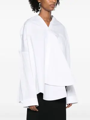 Balenciaga Pussy-bow Cotton Shirt