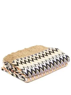 Missoni Margot Woven Zigzag Throw - Yellow