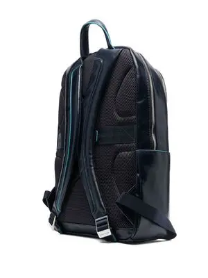 PIQUADRO Leather Backpack - Blue