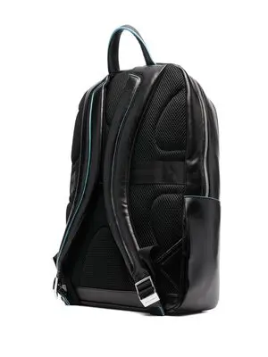 PIQUADRO Leather Backpack - Black