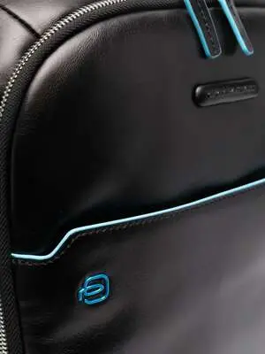 PIQUADRO Leather Backpack - Black