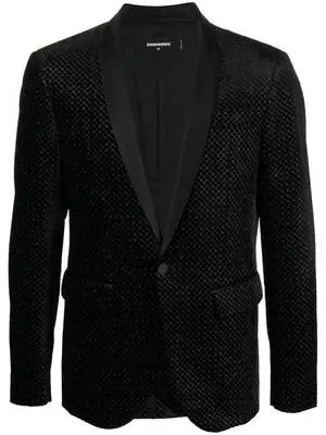 Dsquared2 Metallic-effect Single-breasted Blazer - Black