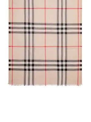 Burberry Check Wool Scarf - Neutrals