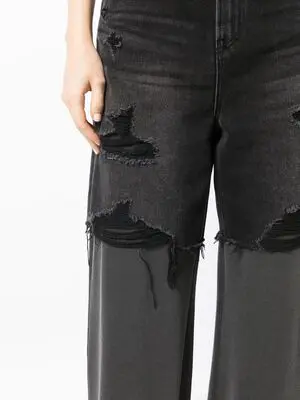 Goen.j Distressed Straight-leg Jeans - Grey