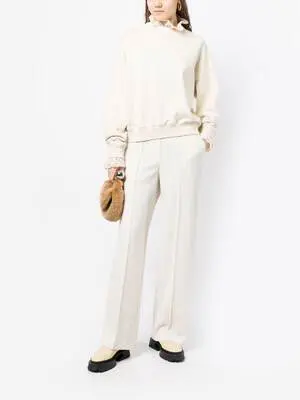 Goen.j Crochet-trimmed Sweatshirt - Neutrals