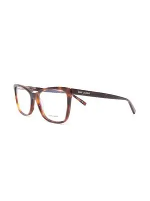 Saint Laurent Rectangle-frame Glasses - Brown