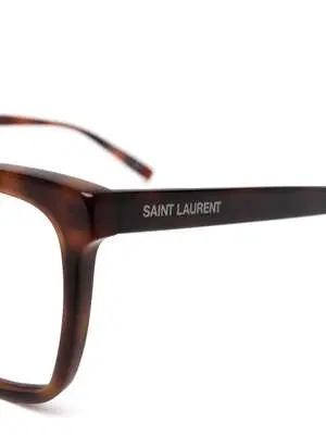 Saint Laurent Rectangle-frame Glasses - Brown