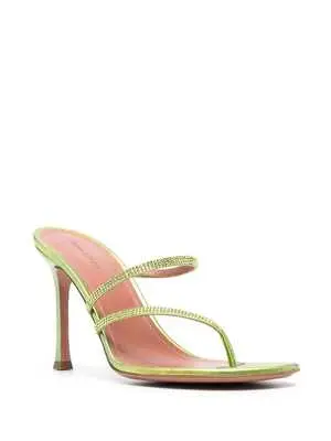 Amina Muaddi 105mm Crystal-embellished Sandals - Green