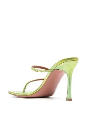 Amina Muaddi 105mm Crystal-embellished Sandals - Green