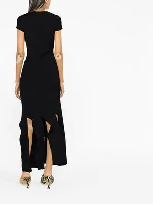 Stella McCartney Striped Fringe Hem Midi Dress