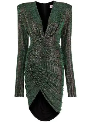 Alexandre Vauthier Crystal-embellished Wrap Dress - Green