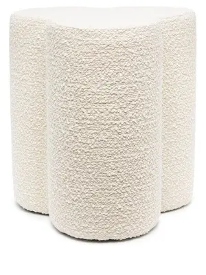 POLSPOTTEN Clover Bouclé Stool - Neutrals