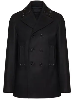 Valentino Garavani Studded Wool Pea Coat