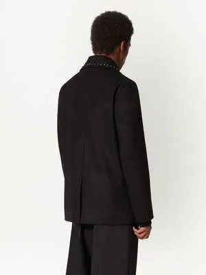 Valentino Garavani Studded Wool Pea Coat