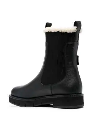 FERRAGAMO Shearling-lined Chelsea Boots