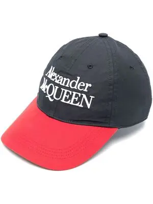 Alexander McQueen Logo Embroidered Baseball Cap - Blue