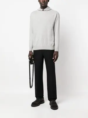 Malo Buttoned-hood Knit Sweater