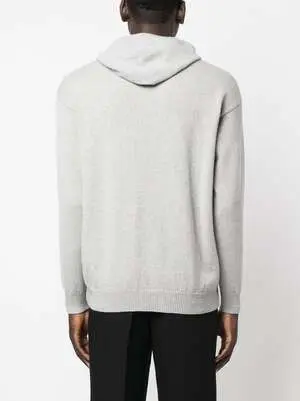 Malo Buttoned-hood Knit Sweater
