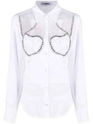 Vivetta Crystal-embellished Panelled Shirt