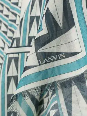LANVIN Geometric-print Scarf - Blue