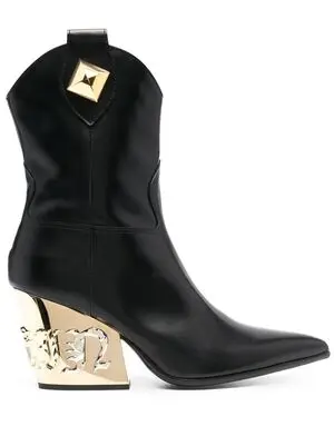 Philipp Plein Gothic Plein Cowboy Ankle Boots