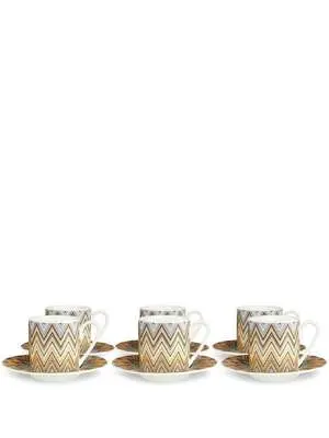 Missoni Zig Zag Coffee Cup Set Of 6 - Brown