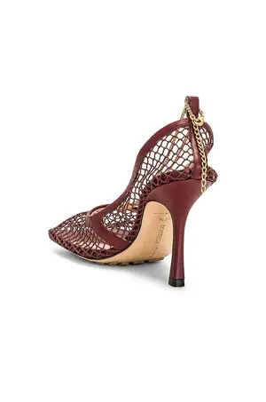 Bottega Veneta Stretch Lace Up Sandal - Cherry