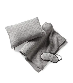Ralph Lauren Cashmere Cable-knit Travel Set - Grey