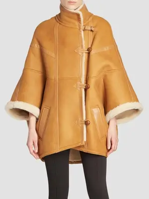 Saint Laurent Cape In Shearling