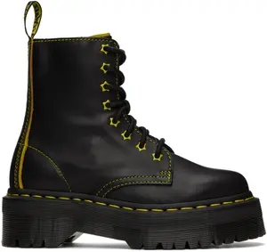 Dr. Martens Dr. Martens Black Jadon II Neon Star Boots - Black/sulphur