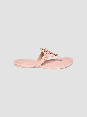 Tory Burch Miller Patent Leather Thong Sandals Sea Shell