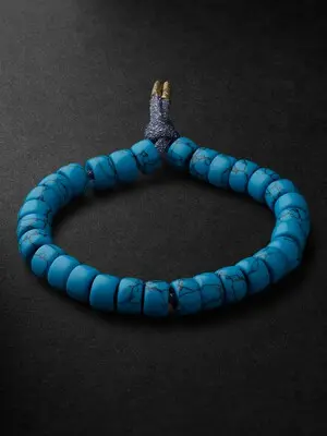 Carolina Bucci Forte Beads Blackened Gold Turquoise Bracelet - Blue