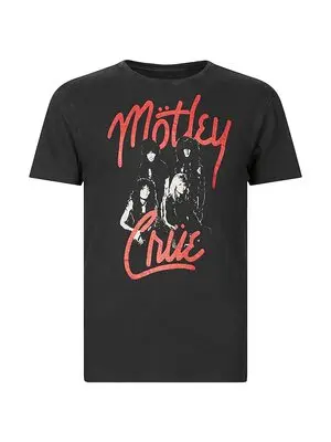 John Varvatos Men's Motley Crue Script Logo T-Shirt - Black - Size Small - Black  - Black