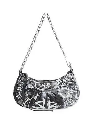 Balenciaga Women's Le Cagole Mini Bag With Chain Graffiti - Black Black